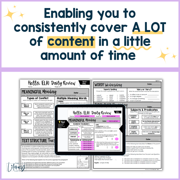 ELA Daily Review 6th Grade (Bundle) | Printable | Google Apps – The ...