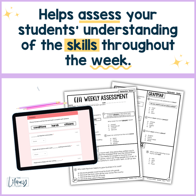 ELA Weekly Assessments 3rd Grade | Printable | Google Forms – The ...
