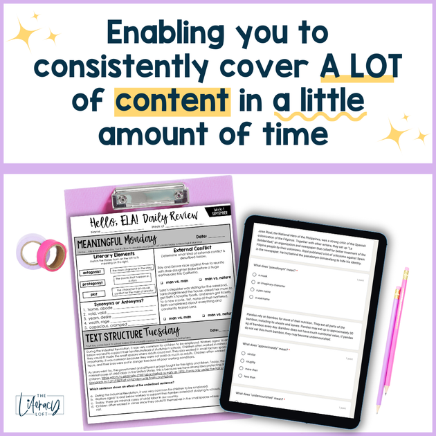 8th Grade ELA Daily Review and Weekly Assessment Bundle – The Literacy Loft