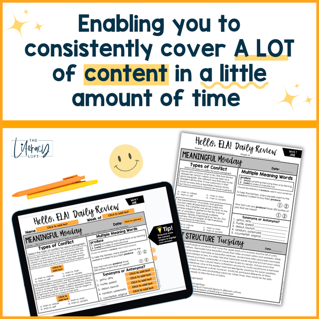 ELA Daily Review 7th Grade {June} | Distance Learning | Google Slides ...