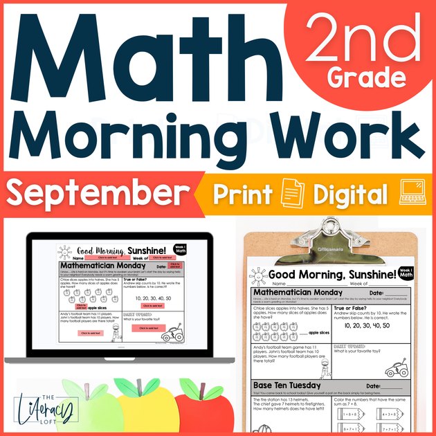 Math Morning Work 2nd Grade {September} | Distance Learning | Google A ...