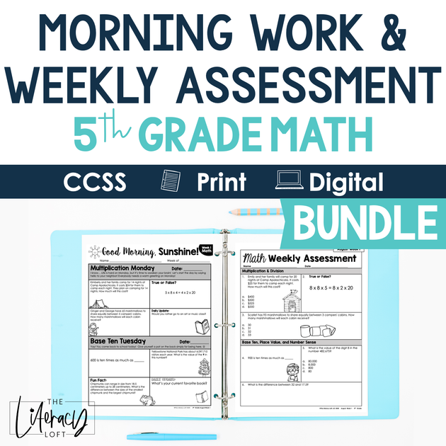 5th Grade Math Morning Work and Weekly Assessments Bundle – The ...
