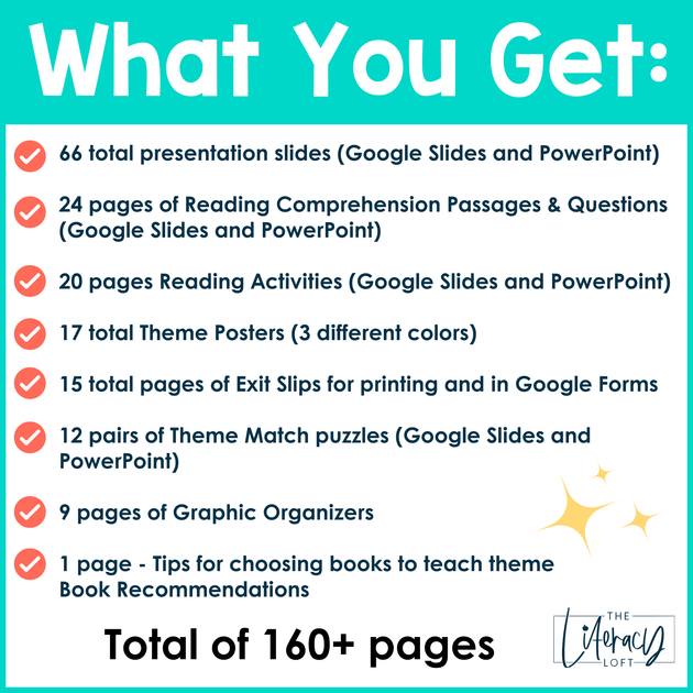 Theme 3rd Grade Reading Comprehension Passages Graphic Organizers Post ...