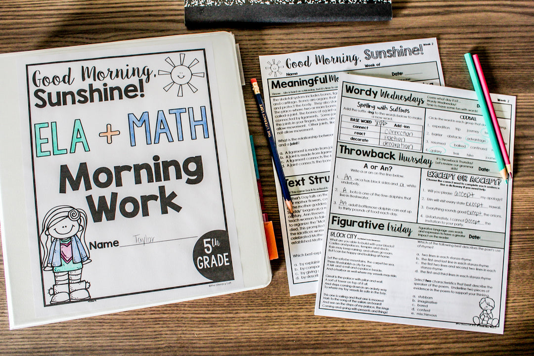 5th Grade Morning Work Worksheets Morning Work For Kindergarten