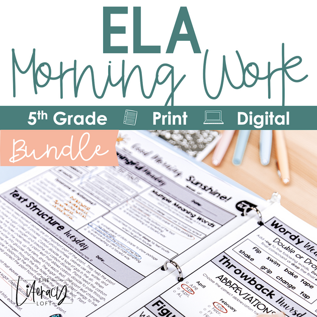 ELA Morning Work 5th Grade (The Bundle) | Distance Learning | Google S ...