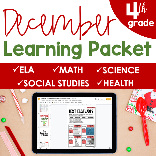 December No Prep Packet 4th Grade – The Literacy Loft