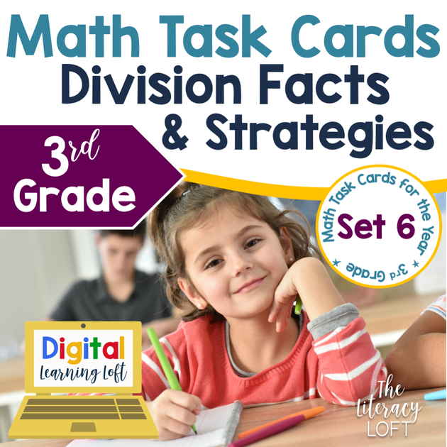 Division Facts and Strategies Task Cards (3rd Grade) Google Slides & F ...
