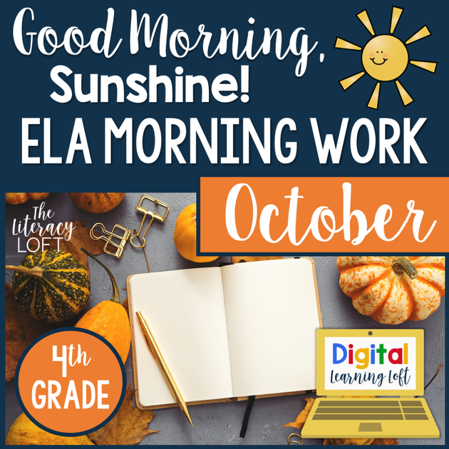 ELA Morning Work 4th Grade {October} | Distance Learning | Google Slid ...