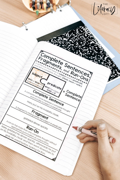 Grammar & Vocabulary Notebook Charts – The Literacy Loft