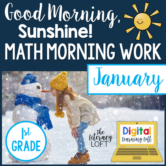 Math Morning Work 1st Grade {January} I Distance Learning I Google App ...