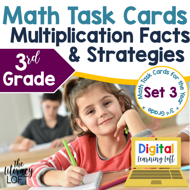 Multiplication Facts and Strategies Task Cards (3rd Grade) Google Slid ...