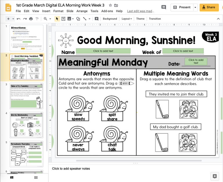 ELA + Math Morning Work 1st Grade {The Bundle} | Distance Learning | G ...