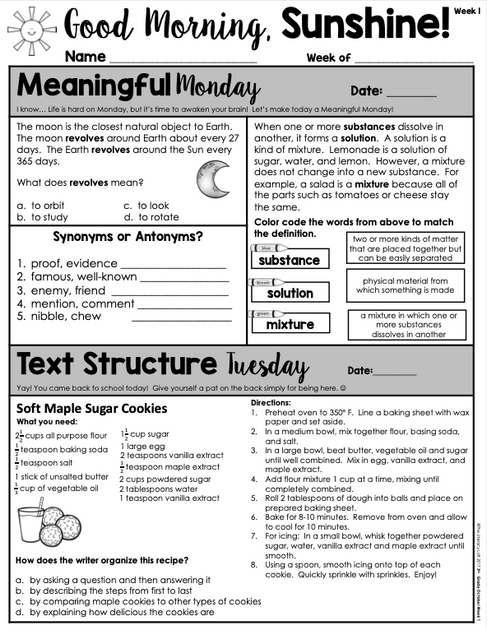 ELA Morning Work 3rd Grade {October} | Distance Learning | Google Slid ...