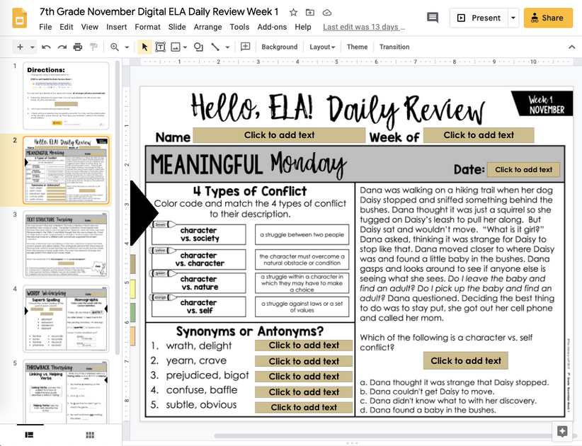 ELA Daily Review 7th Grade November Distance Learning Google Sli ela-daily-review-7th-grade-november-distance-learning-google-sli