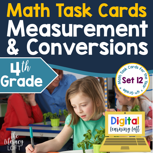 Measurement and Conversions Task Cards (4th Grade) Google Slides and F ...