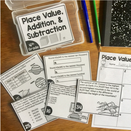 Math Task Cards for the Year Bundle (4th Grade) Google Slides & Forms ...