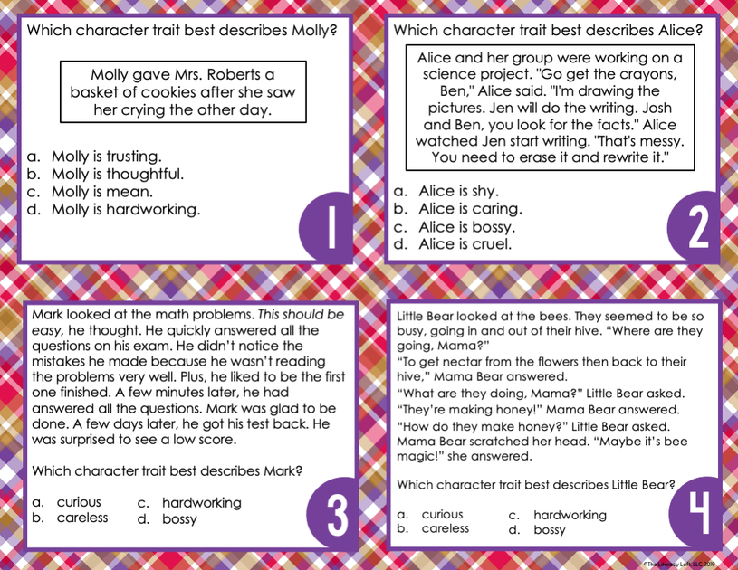 Character Traits Task Cards 3rd Grade | Distance Learning | Google Sli ...