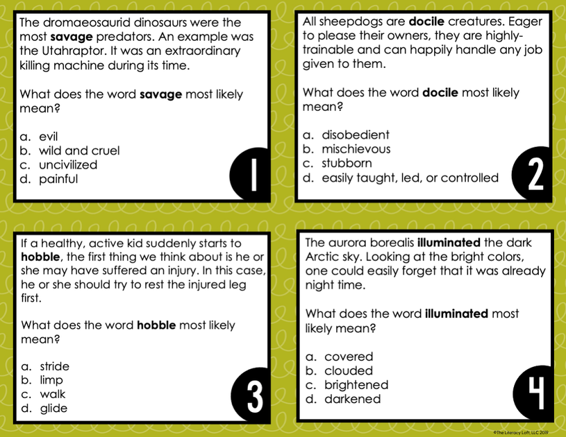 Context Clues Nonfiction Task Cards 3rd Grade | Distance Learning | Go ...