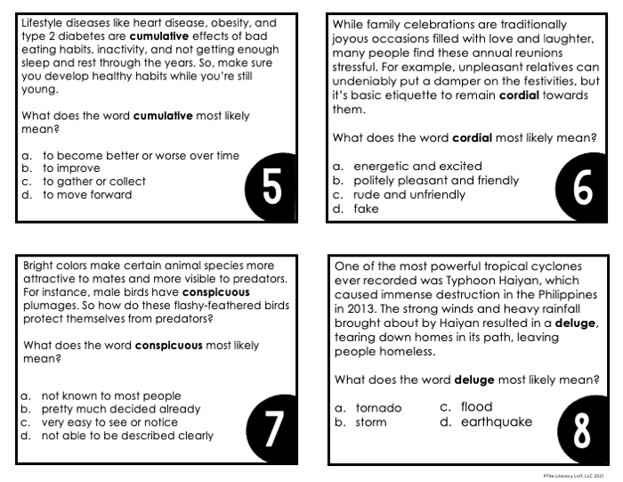 Context Clues Nonfiction Task Cards 6th Grade | Distance Learning | Go ...