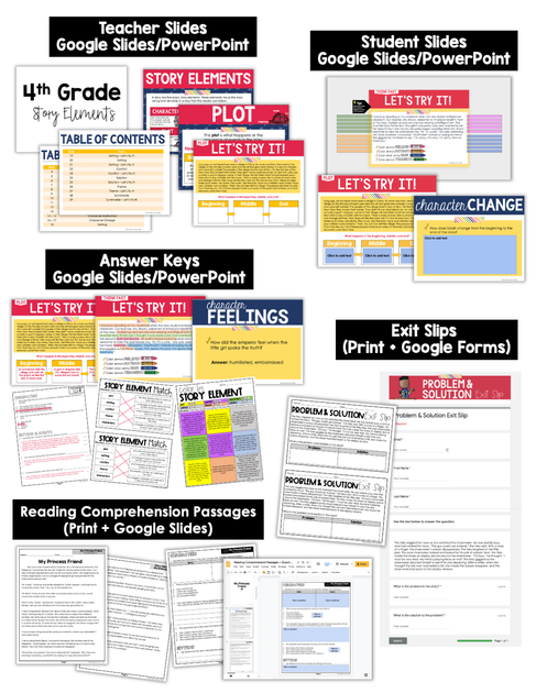 Story Elements (Mini Reading Unit) 4th and 5th Grade – The Literacy Loft