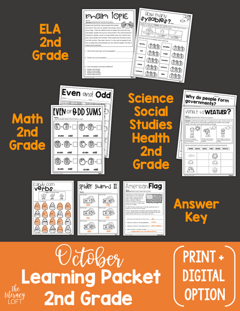 October No Prep Packet 2nd Grade – The Literacy Loft