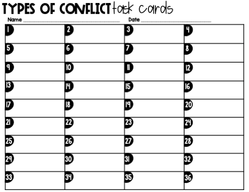 Types of Conflict Task Cards 6th Grade | Distance Learning | Google Sl ...