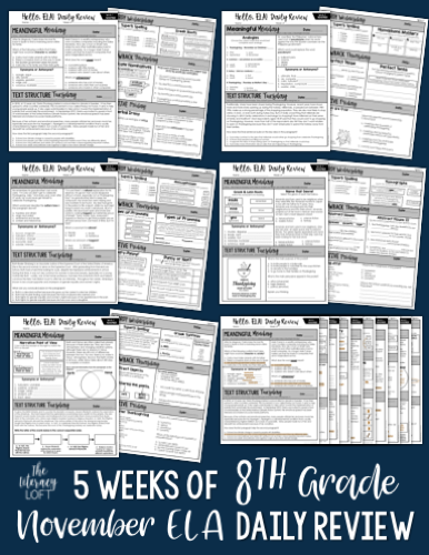 ELA Daily Review 8th Grade {November} | Distance Learning | Google Sli ...