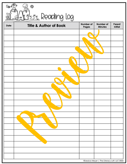 Reading Log {May} – The Literacy Loft