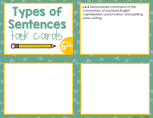 Types of Sentences Task Cards 6th Grade | Distance Learning | Google S ...