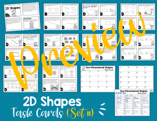 2D Shapes Math Task Cards (3rd Grade) Google Slides and Forms – The ...