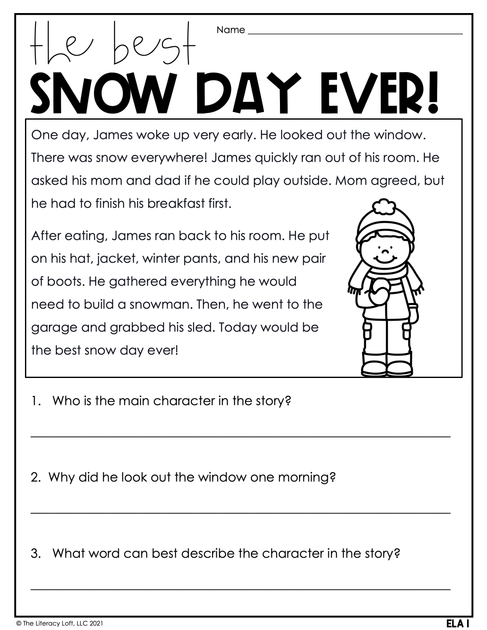 January No Prep Packet 2nd Grade – The Literacy Loft