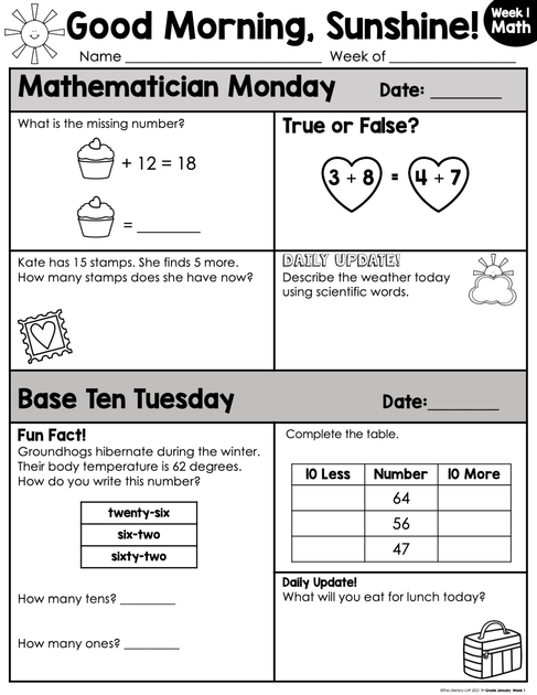 Math Morning Work 1st Grade {February} I Distance Learning I Google Ap ...