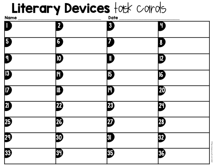Literary Devices Task Cards 6th Grade | Distance Learning | Google Sli ...
