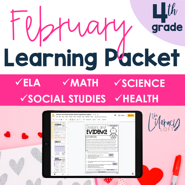 February No Prep Packet 4th Grade – The Literacy Loft