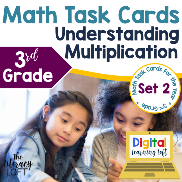 Understanding Multiplication Task Cards (3rd Grade) Google Slides & Fo ...