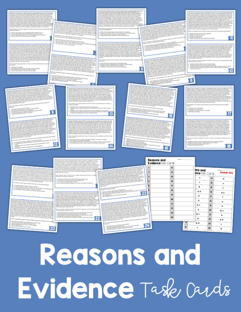 Reasons and Evidence Task Cards 4th and 5th Grade I Google Slides and ...